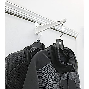 2 Pack Over the Door Valet Hook Space Saver Holds 10 Hangers Hanging System Closet Storage Organizer Laundry Ironing Rack Suits - Coats - Dresses Shirts Robes Closet Multi Purpose Hook