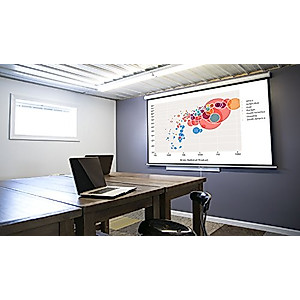 VIVO 100 inch Diagonal Projector Screen, 16:9 Projection HD, 4K 3D 1080P HD Manual Pull Down, PS-M-100