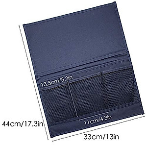 TraderPlus Bedside Caddy Storage Under Mattress Organizer Bag for Tablet, Phone, Magazine, TV Remotes, Glasses (DarkBlue)