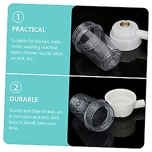 DOITOOL Water Heater Filter Kitchen Down Water Filter Faucet Water Softener Inline Water Filter Well Water Pre Filtration System Sink Filter Attachment Anti-Scale The Pet Shower Head White