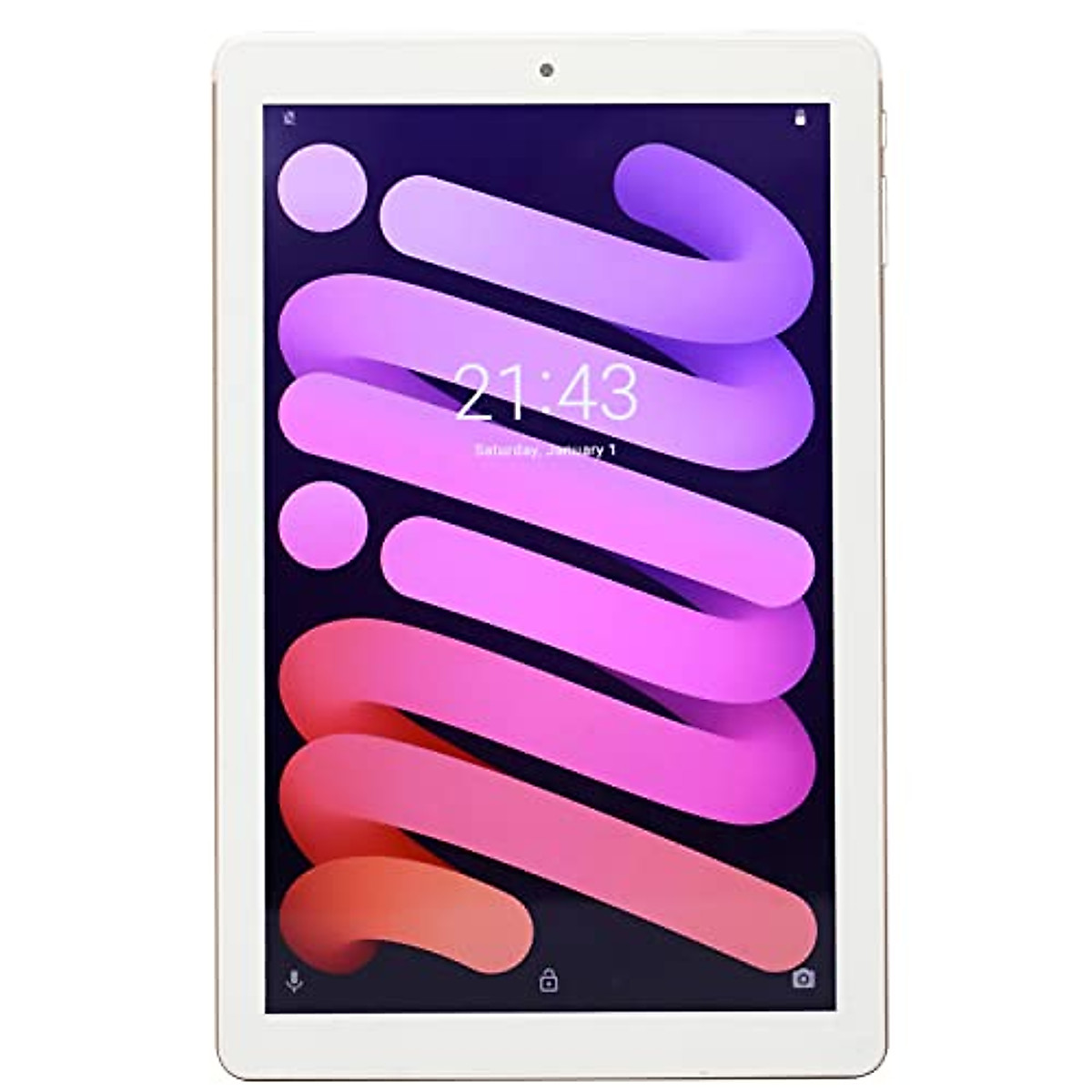 Naroote Tablet, Call Support 10 Inch IPS Screen 10 Inch Tablet Gold Octa Core Processor 4G RAM 256G ROM for Travel (US Plug)