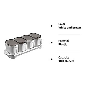 Kitchen Storage Container Condiment Jar, Multi-Compartment Condiment Container With Lid and Spoon, Used to Store Salt, Pepper, Sugar, Spices, Cornstarch and Chicken Stock Powder, etc.