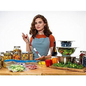 Pump-N-Seal + Mason Jar Attachment Food Vacuum Sealer System - vacuum seal mason jars, recycled jars, ordinary freezer bags, vacuum bags, bowls, and more