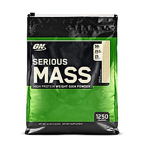 OPTIMUM NUTRITION Serious Mass Gainer Protein Powder, Vanilla, 12 Pound,5443 grams