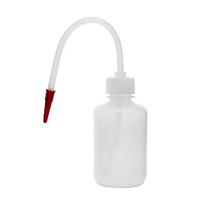 EISCO Wash Bottle, 250ml - Polyethylene - Translucent, Unbreakable - Screw Cap with Flexible Delivery Tube for Dispensing Liquid - Includes Tube Cap Labs