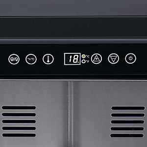 WINEBOSS 24 inch Beverage Refrigerator, Under Counter Double Drawer Fridge for Drink Soda Beer, Freestanding & Built-in Stainless Steel Beverage Cooler for Home and Outdoor Commercial Use