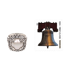 NOVICA Artisan Handmade Cultured Freshwater Pearl Cocktail Ring .925 Sterling Silver Floral Motif White Indonesia Birthstone White Lunar'