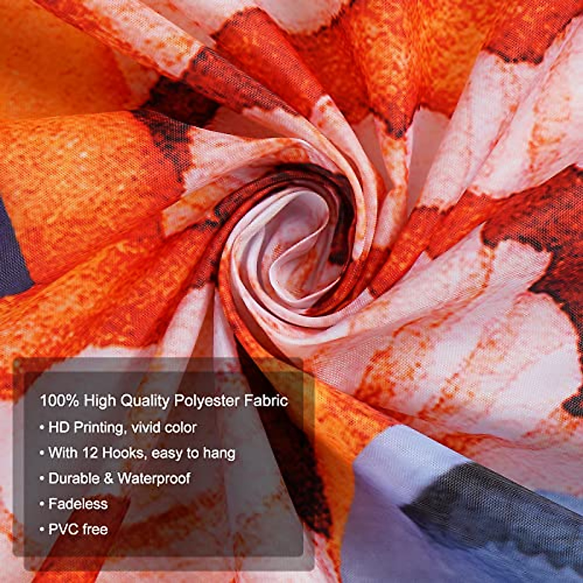 Alishomtll 4Pcs Mushroom Shower Curtain Sets with Non-Slip Rug, Toilet Lid Cover and Bath Mat, Sea Turtle Bathroom Sets, Funny Shower Curtains with 12 Hooks, Ocean Beach Kids Bathroom Sets