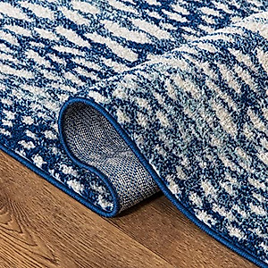 Abani Area Rug - 4x6 - Antelope Collection - Indoor Use - Blue & Cream Animal Print - Medium Pile-Turkish Made-Stain & Shed Resistant Livingroom Bedroom Kitchen Office-Safe for Kids & Pets-Soft Feel