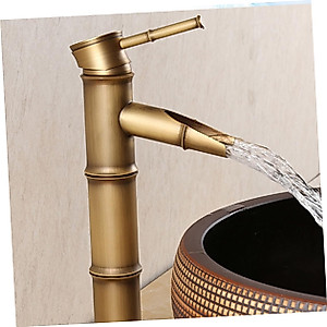 jojofuny 2 Pcs Bathroom Accessories Bathtub Kitchen Faucet Kitchen Sink Tap Bathroom Sink Faucet Bathroom Faucet Faucets for Bath Sinks Faucet for Kitchen Sink Water Tap All Bronze Sprayer