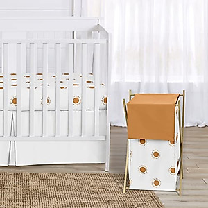 Sweet Jojo Designs Orange and White Boho Sun Baby Kid Clothes Laundry Hamper - Pumpkin Rust Orange Retro Bohemian Celestial Sky Desert Sunshine Outdoors Nature Minimalist Gender Neutral