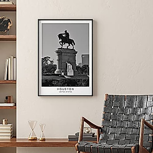 Dear Mapper Houston United States View Abstract Road Modern Map Art Minimalist Painting Black and White Canvas Line Art Print Poster Art Line Paintings Home Decor (Set of 3 Unframed) (12x16inch)