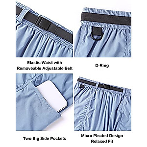 Toritours Mens Atheletic Shorts, Stretch Quick Dry Mens Summer Shorts Lightweight 7 Inch Inseam Casual Golf Hiking Shorts Mist Blue