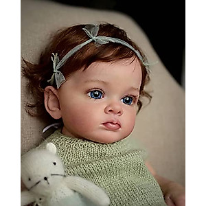 Anano Pink 23 Inch Silicone Baby Doll Reborn Newborn Lifelike Baby Dolls Weighted Real Life Weighted Dolls for 3 Year Olds (Green)