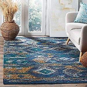 SAFAVIEH Canyon Collection Area Rug - 5' x 8', Pink & Red, Handmade Boho Southwestern Tribal Wool, Ideal for High Traffic Areas in Living Room, Bedroom (CNY108A)