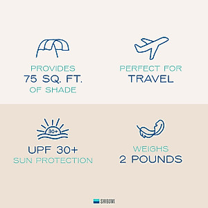 Shibumi Shade Mini®, World's Best Beach Shade, The Original Wind-Powered® Beach Canopy, Provides 75 Sq. Ft. of Shade, Compact & Easy to Carry, Sets up in 2 Minutes, Designed & Sewn in America