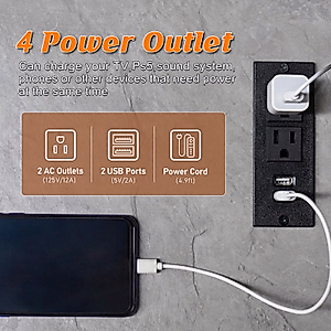 LENNYVILLNA TV Stand, Entertainment Center with Power Outlet, Flexible TV Stands for Living Room, Television Stands for 55 inch TV, TV Stand for Bedroom, Media Console Table