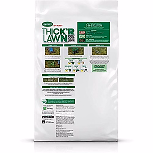 Scotts Turf Builder THICK'R LAWN Grass Seed, Fertilizer, and Soil Improver for Bermudagrass, 1,200 sq. ft., 12 lbs.