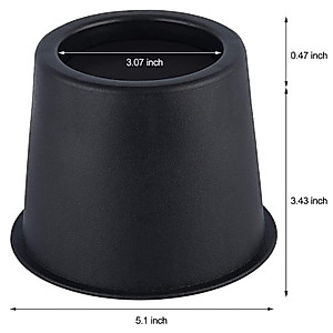 BTSD-home Round Bed Risers 4 inch Heavy Duty Furniture Risers Table Chair Risers Lift up to 10000 Pounds Rise up 3.5 inch Set of 4 Pieces (Black)
