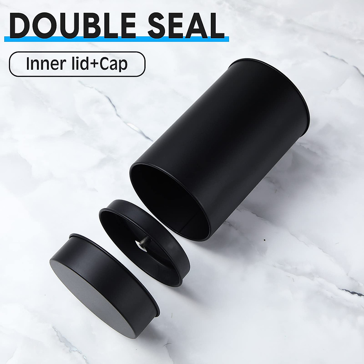 Zopeal 6 Pack Metal Tea Tin Canister with Airtight Double Lids 16 oz Round Tin Can with Lid Double Sealed Small Kitchen Container for Loose Tea Storage Coffee Sugar Candy Herbs and Spices