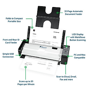 Raven Compact Document Scanner - Fast Duplex Scanning, Ideal for Home or Office, Scan to Mac or Windows PC by USB, Includes Raven Desktop Software