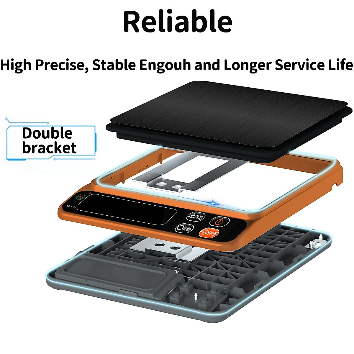 SCALE JAZZ Food Kitchen Scale for Cooking Baking Meal Prep Digital Kitchen Scale Grams Milliliters 1.1lbs/500g 0.01g/ 0.00035ozPreciseGraduation Backlit Display Battery Included