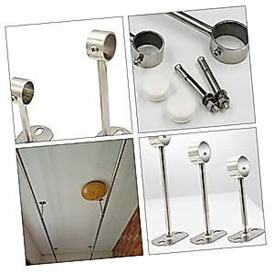 SHOWERORO 2pcs Pole Crane Ceiling Curtain Rod Armoire Wardrobe Closet Tension Rod Shelf Shower Tension Rods Closet Pole Closet Rod Support Shower Curtain Rod Support Clothes Rod Socket Pole