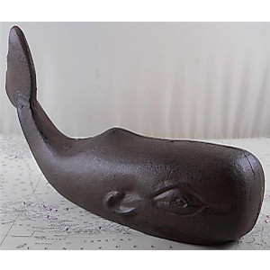 Large Cast Iron Whale Figure - Nautical Whale Doorstop