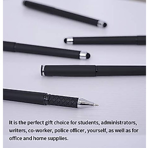 MiSiBao Black Ink Gel Ink Rollerball Pens 2 in 1 Medium Point Pens with Stylus Work Pen Smooth Writing for Office Black gel pen (Black-18pack)