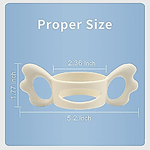 FAREVER Baby Bottle Handles, Silicone Wide-Neck Baby Bottle Handle, Outer Diameter Over 6cm for Bottle(2 Pack), Pink/White…