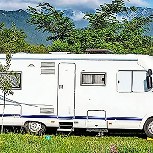 VOGREX RV Door Lock, Travel Trailer Entry Door Lock with Paddle Deadbolt, Camper Door Latch Handle with 4 Keys, Chrome Trailer Door Lock for Camper Travel Trailer RV