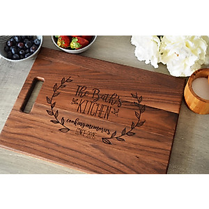 Personalized Wood Cutting Board Engraved with Kitchen Name and Established Date | Perfect Customized Wedding Gifts For Couples Housewarming Gift or Mothers Day Gifts