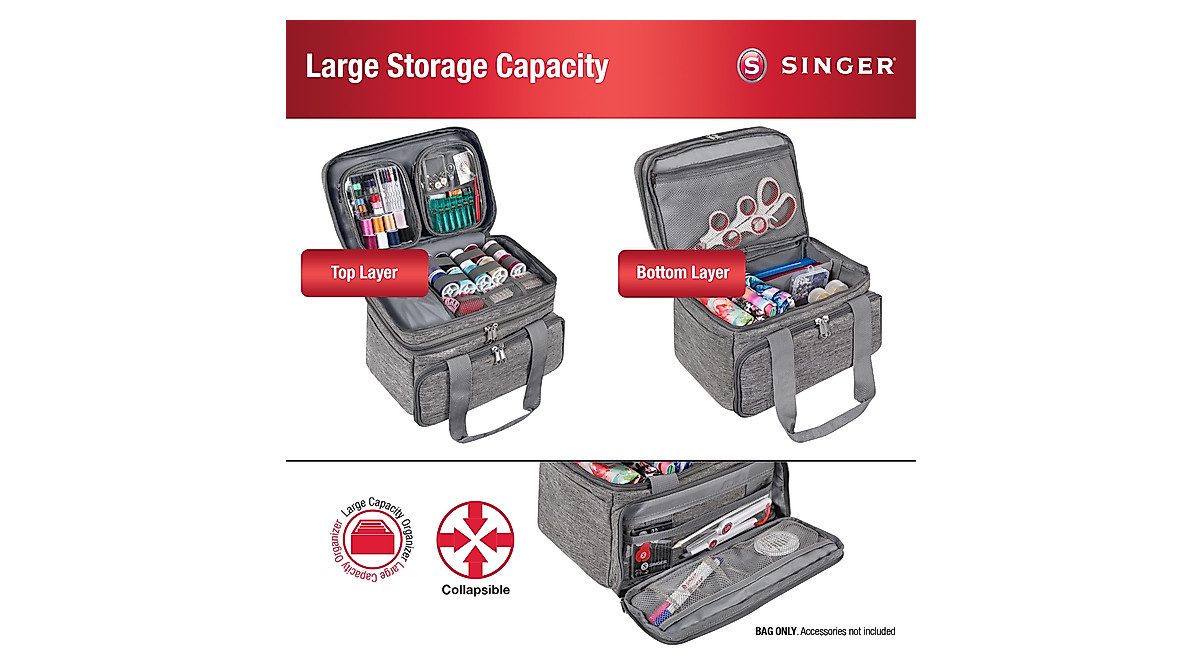 SINGER Sewing Accessories Organizer - Portable Storage Bag