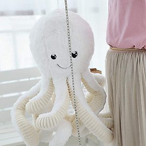 lapeche Plush Cute Octopus Dolls Soft Toy Stuffed Marine Animal for Boys Girls Birthday Presents (White, 16")