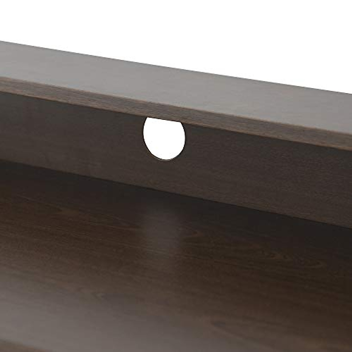 Teamson Home Nathan 35" Modern Wood Home Office Study Computer Desk with Shelves for Small Spaces, Brown