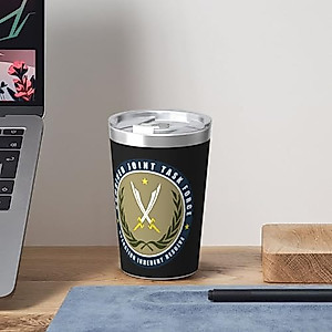 Joint Task Force Operation Inherent Resolve Insulated Stainless Steel Tumbler 12 Oz Thermos Come With Straw Leak-Proof Travel Mug Cup