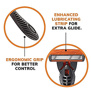 BIC Comfort 3 Refillable Three-Blade Disposable Razor for Men, Sensitive Skin Razor For a Comfortable Shave, 1 Handle and 6 Cartridges, 7 Piece Razor Set