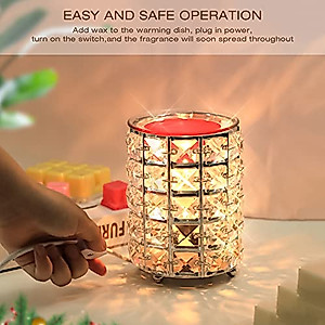 Wax Melt Warmer, Crystal Electric Wax Warmer for Christmas Decor, Scented Wax Warmer for Home Office Bedroom Living Room Decor