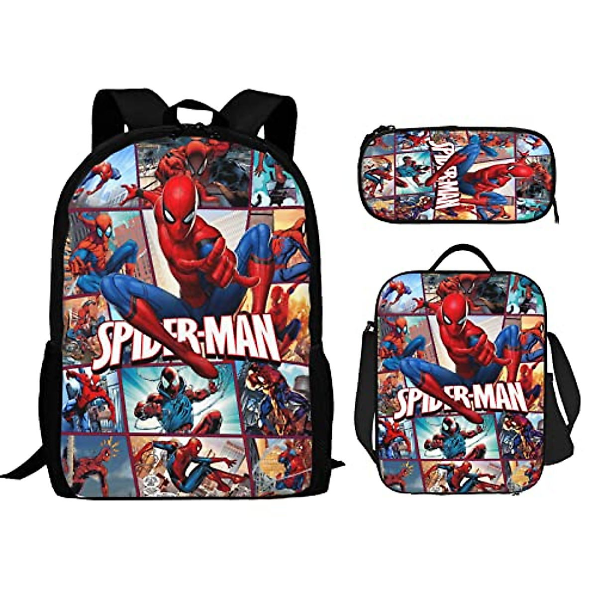 Backpack Lightweight 17-Inch Laptop Backpack with Insulated Lunch Box and Pencil Case Pouch 3 Piece Set for Travel Work