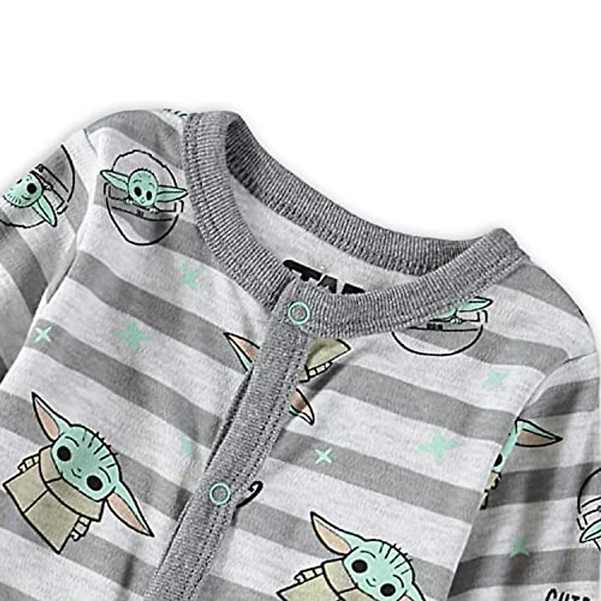 Happy Threads Star Wars Baby Boys One Piece Sleeper - Footed Baby Pajamas - Baby Boy Clothes - Footie Pajamas (Grey/Green/Brown, 6-9 Months)