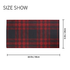 Neck Gaiter Black Red Plaid Pattern Burgundy Face Mask Balaclava Bandana Dust Face Protector Headband Scarf Headwear for Outdoor Activities Cycling Travel