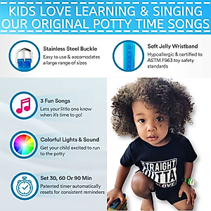 Potty Time: The Original Potty Watch | Water Resistant, Toilet Training Aid, Warranty Included(30, 60 or 90 Min Automatic Timers Plays Music & Flashing Lights for Fun & Gentle Reminders)Purple & Green
