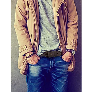 Timberland Men's Casual Leather Belt, Dark Brown, 36