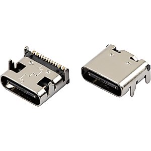 jujinglobal 100pcs USB Type C 3.1 Socket 16Pins Female Solder Connector Jack Port for Electronics Power Port Replacement
