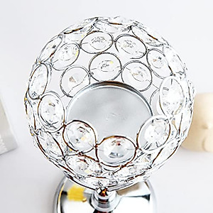 Baoblaze Crystal Candelabrum for Decorative Items, Candle Shelf for Party, Household Accessories, Durable, Silver