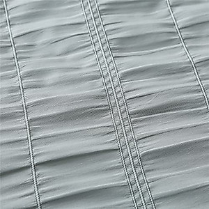 KAKIJUMN Sage Green Comforter Set Full Size, 7 Piece Bed in a Bag Seersucker Comforter and Sheet Set, All Season Soft Microfiber Complete Bedding Set(Green,Full)