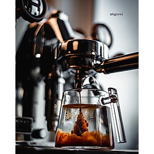 Pure Over Signature Borosilicate Glass Mug - Holds 14 oz - Includes Ceramic Coaster - Modern Design with Ergonomic Handle - Perfect for Hot & Iced Coffee, Latte, Cappuccino, Tea, Hot Chocolate