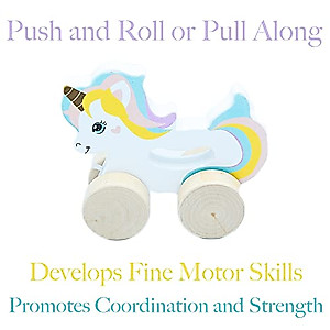 Wooden Rainbow Stacking Toy - Rainbow Stacker Wooden Rainbow Unicorn Wooden Baby Toys - Stacking Rainbow Toy Pull Toy Rainbow Puzzle - Rainbow Stacker Wooden Toy Unicorn Gifts for Girls Unicorn Toy