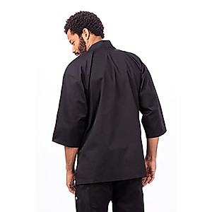 Chef Works Men's Sushi Chef Coat, Black, Small/Medium