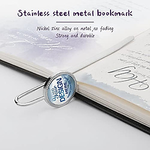 Custom Metal Bookmarks for Book Lovers Personalized Book Marker Design Your Own Photo Logo Name Funny Reader Gifts for Teacher Graduation Birthday Wedding (1.2 inch)